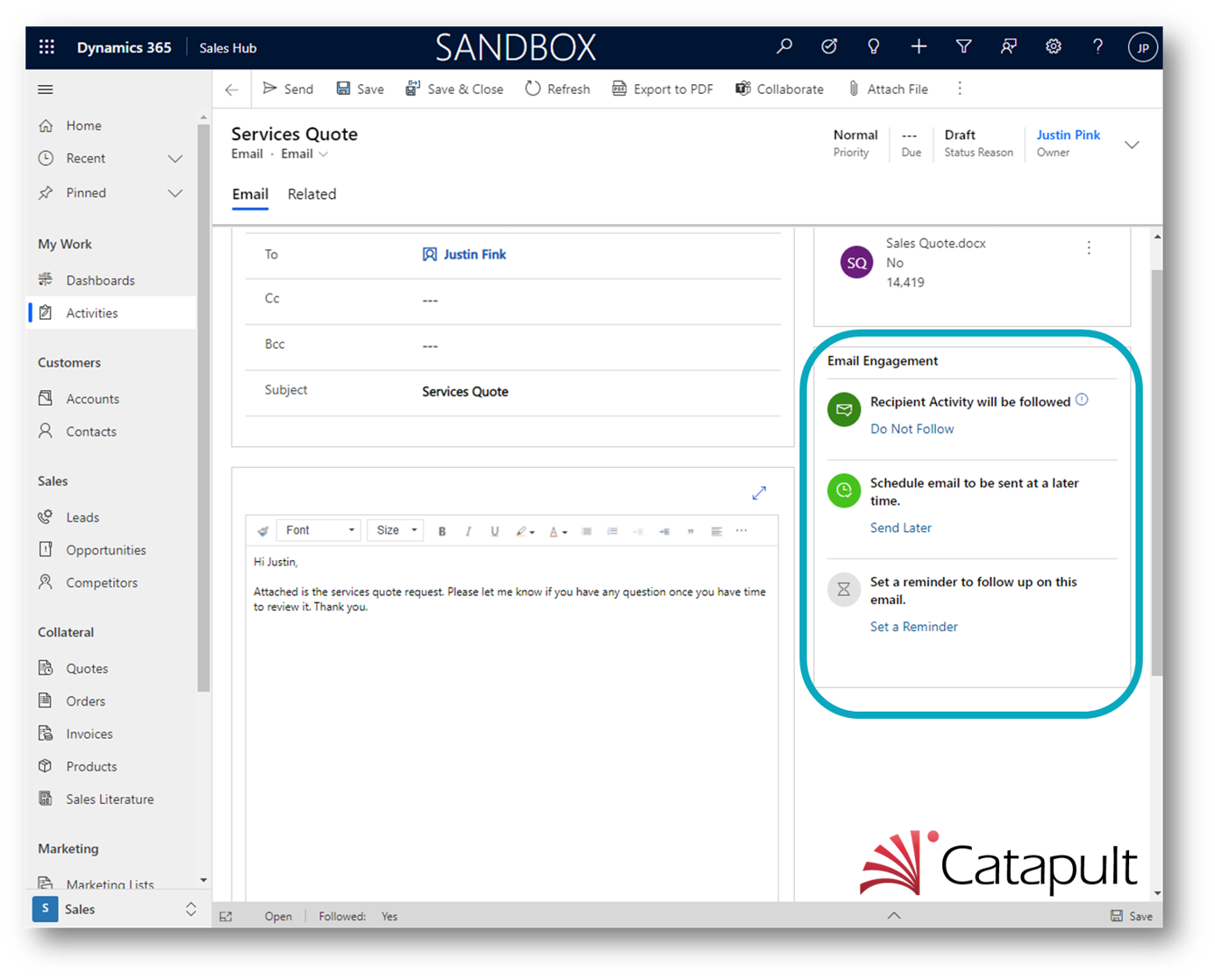 Dynamics 365 Sales: Email Engagement