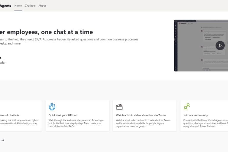 Power Virtual Agents in Microsoft Teams