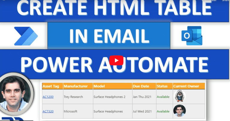 Power Automate Flow Html Table Formatting In Email Flows And Sharepoint 8614