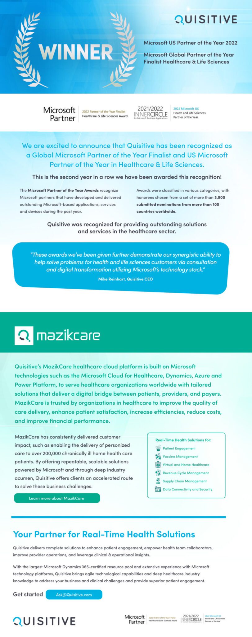 Infographic: Microsoft Partner of the Year | Quisitive