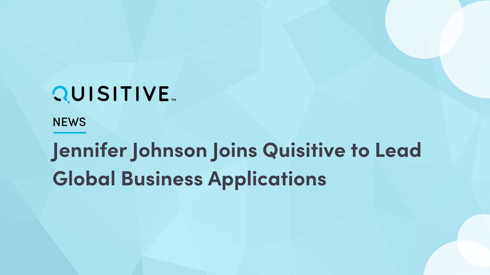 Jennifer Johnson Joins Quisitive to Lead Global Business Applications ...